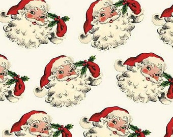 Vintage Santa Fabric Hi Santa Christmas Real Red by Parisbebe Vintage ...