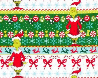 Half Yard How the Grinch Stole Christmas by Robert Kaufman Lime Green ...