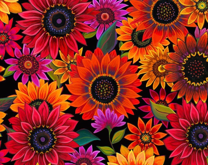 NEW! Half Yard - for the Love of Sunflowers by Elizabeth's Studio ...