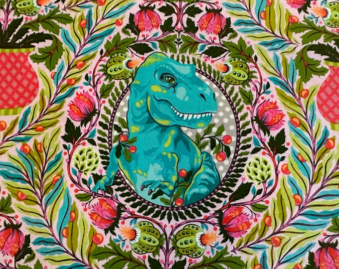 NEW Half Yard ROAR Tree Rex in Blush by Tula Pink Dinosaurs Roar by ...