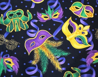 Mardi Gras Fabric Mardi Gras Fabric by Charlottewinter Black Purple ...