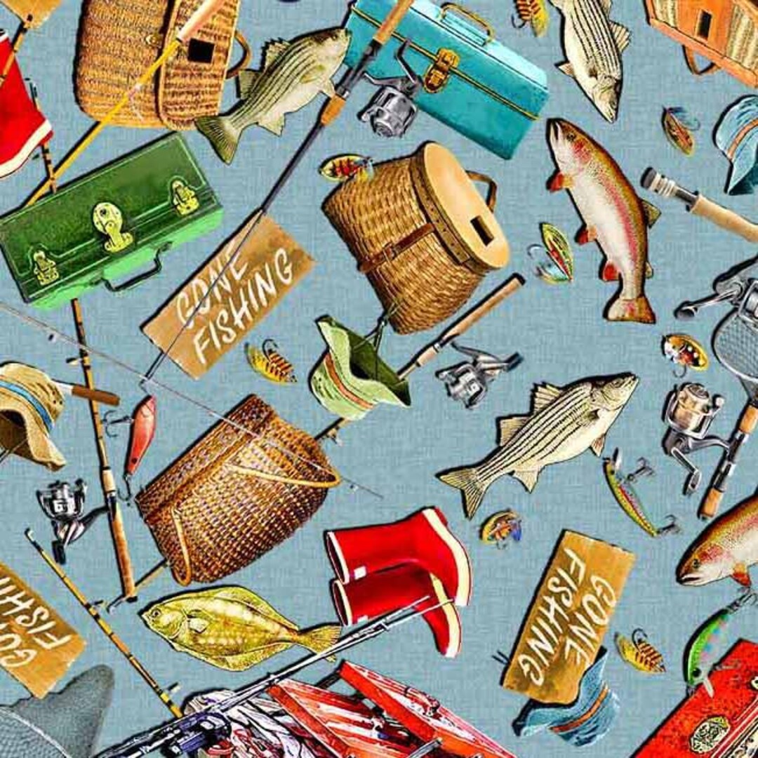 NEW! Half Yard - Girls Gone Fishing by Michael Miller - Fishing Fun ...