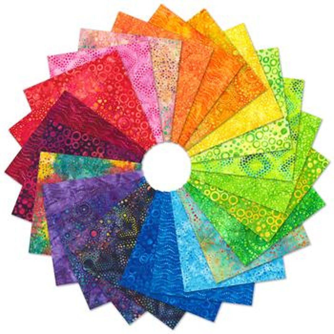 Dotted Rainbow Artisan Batiks 24 Fat Quarters Bundle by Lunn Studios ...