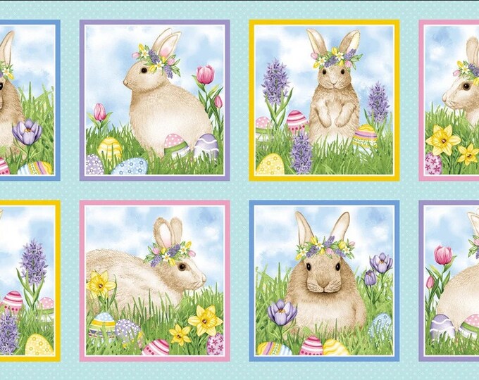 Easter Panel - Hoppy Hunting by Henry Glass - 8 Block Panel - Easter ...