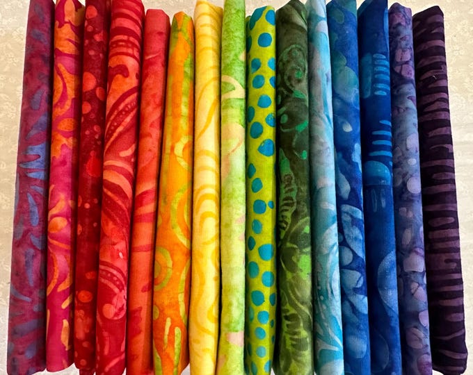 15 Piece Rainbow Batik Bundle Assorted Expressions Batiks by Riley Blake Cotton Fabric - Etsy