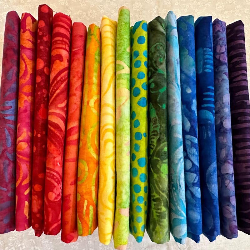 Rainbow Batik Fabric - Etsy