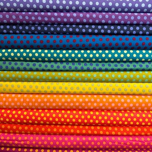 Rainbow Spot Fat Quarter Bundle by Kaffe Fassett Vibrant Colorful Spots ...