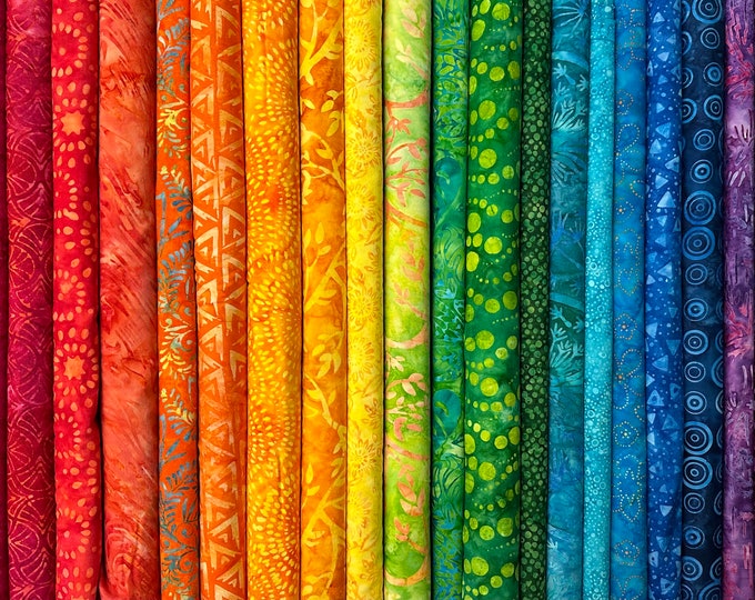 20 Piece Rainbow Rhapsody Batik Bundle Assorted Expressions Batiks by ...