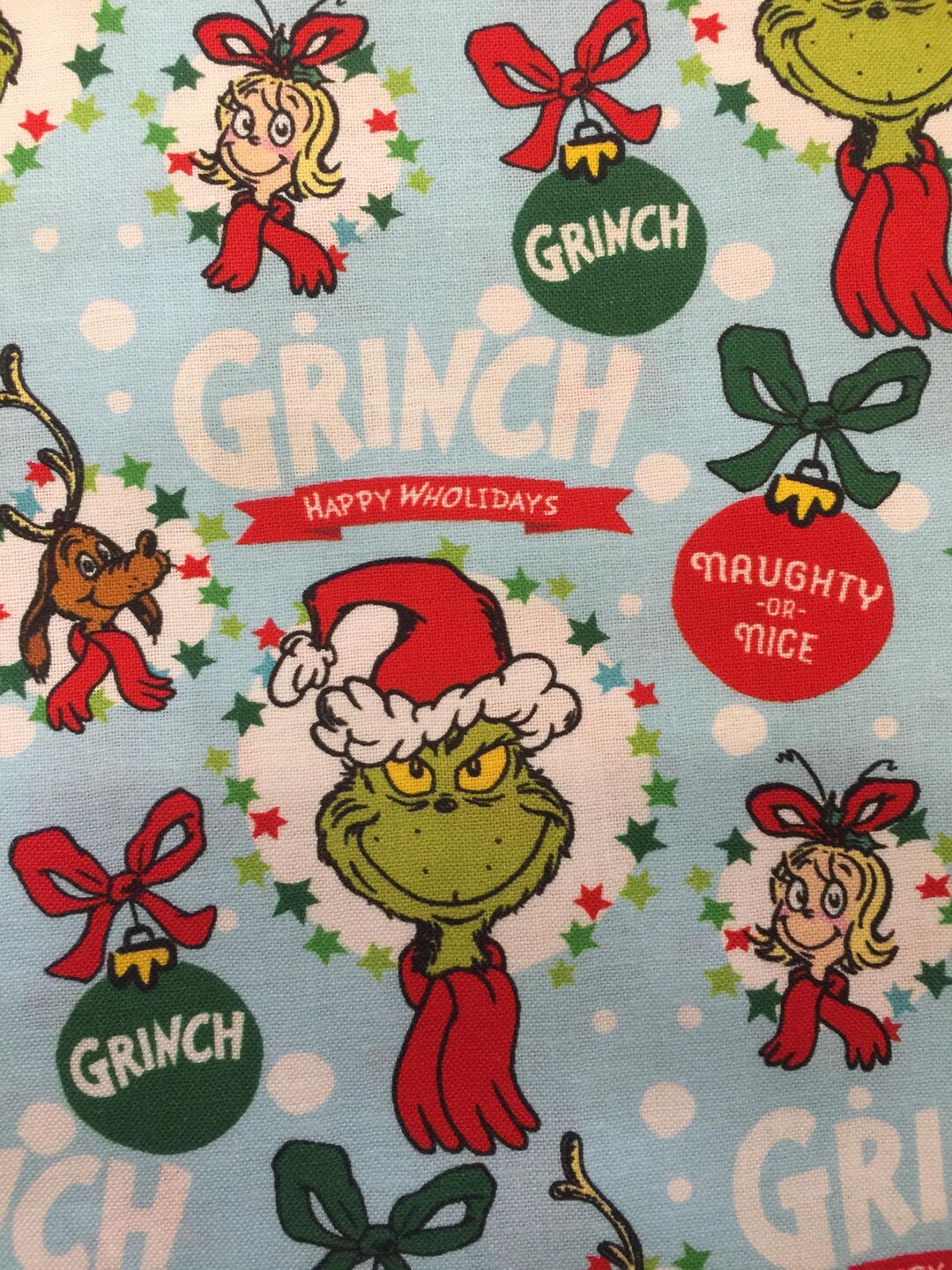 Fat Quarter - How the Grinch Stole Christmas by Robert Kaufman - Grinch ...