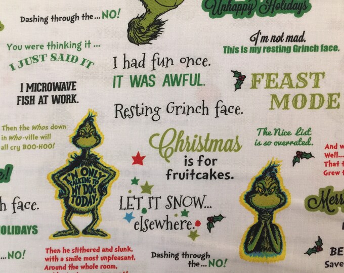 Half Yard - How the Grinch Stole Christmas by Robert Kaufman Grinch ...