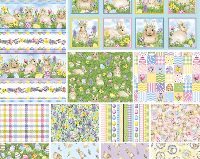 Complete Collection Easter Hoppy Hunting Fat Quarter Set & Panel by ...