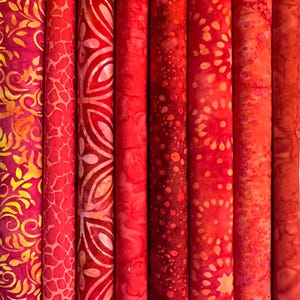 Vibrant Batik Color Bundles Assorted Colorful Batik Fat Quarter Sets Cotton Fabric by Riley ...