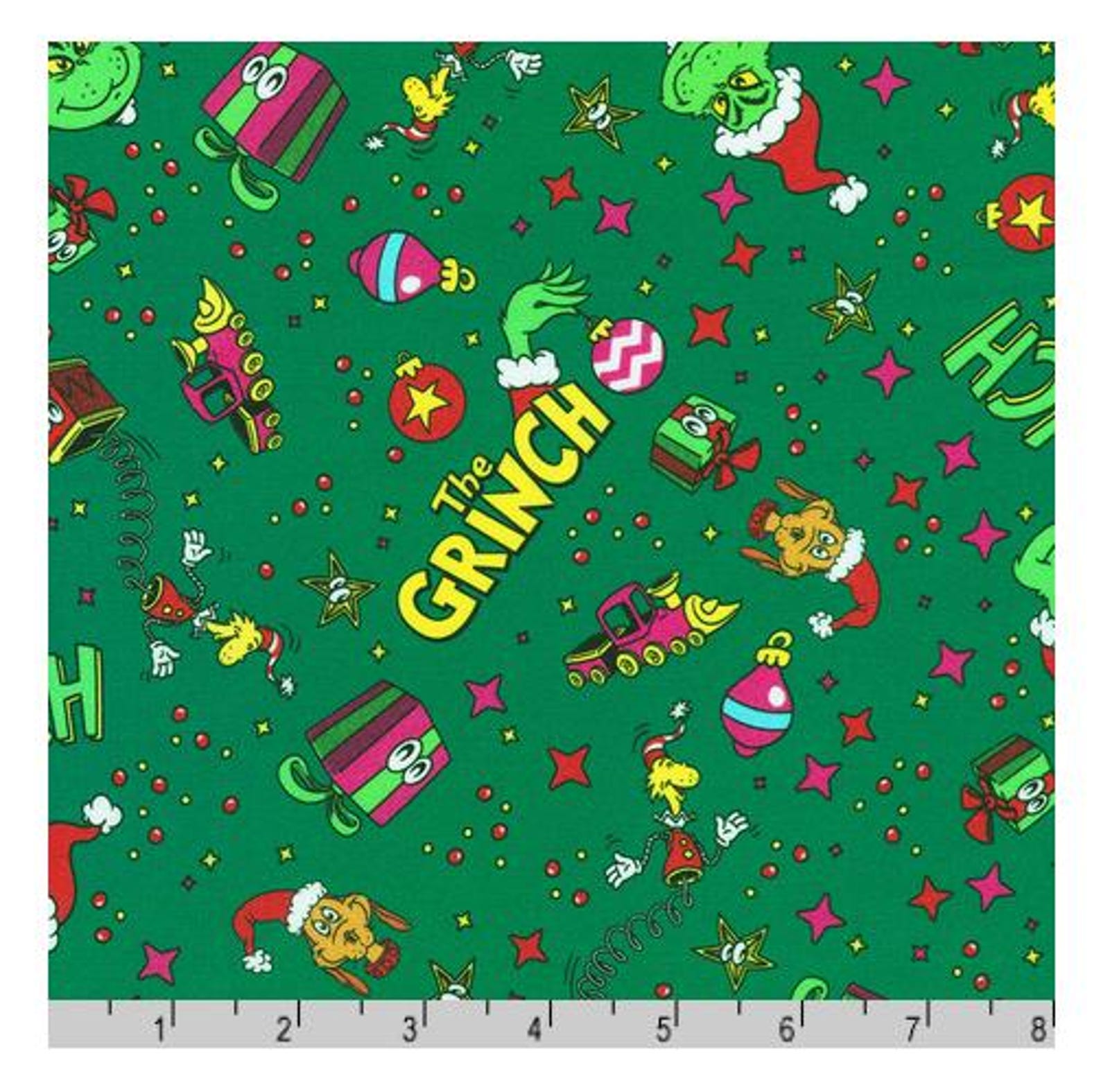 Half Yard How the Grinch Stole Christmas by Robert Kaufman Grinchmas ...