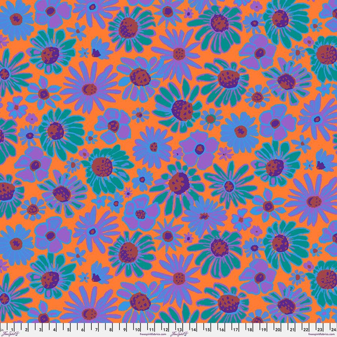 NEW Half Yard Brandon Mably Bloomers BM93 in Orange by Freespirit ...