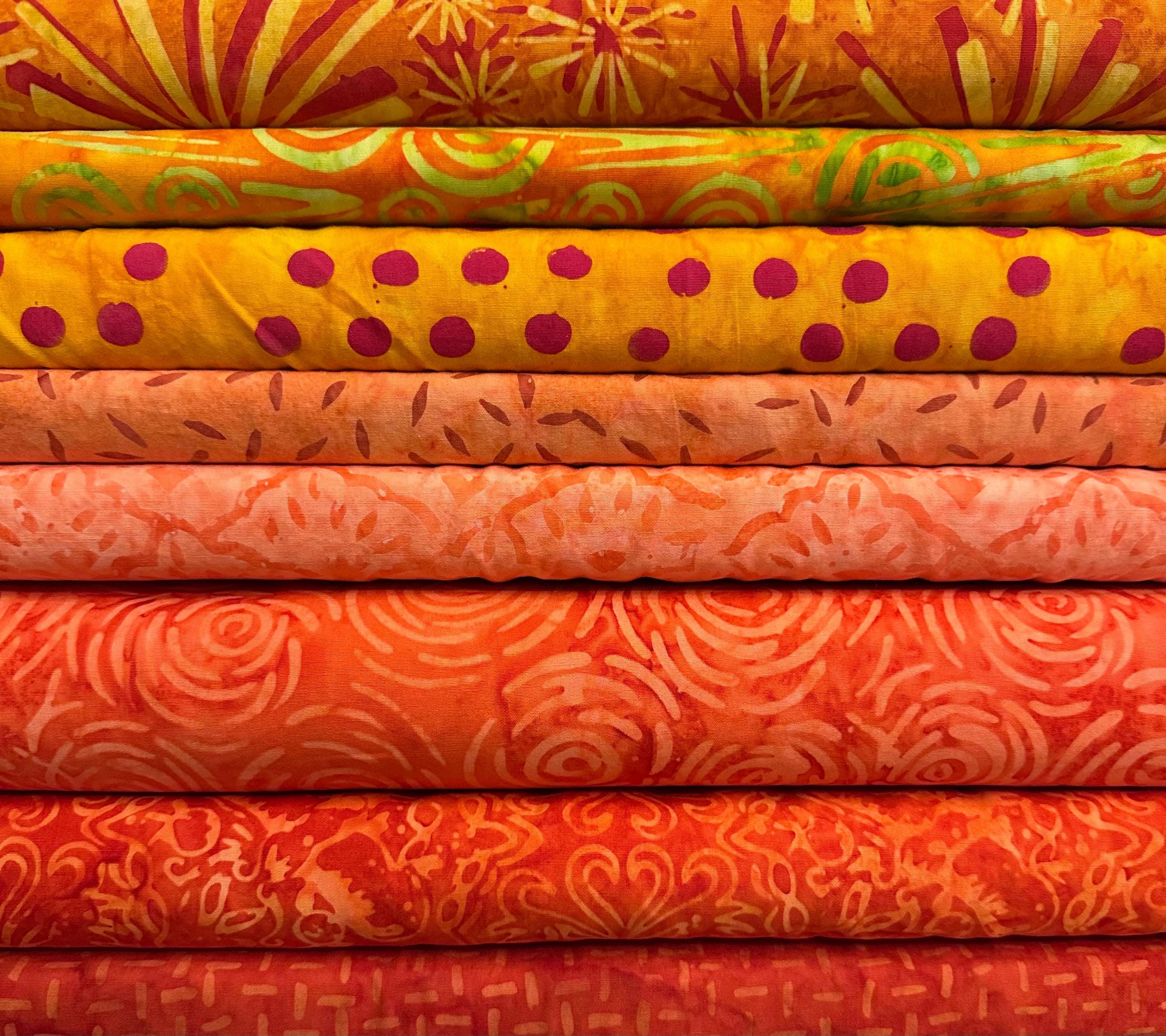 Vibrant Batik Color Bundles - Assorted Colorful Batik Fat Quarter Sets ...
