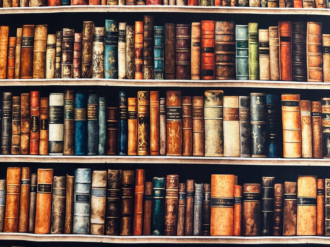 NEW! Half Yard - Bookworm Book Shelves by Quilting Treasures - Library ...