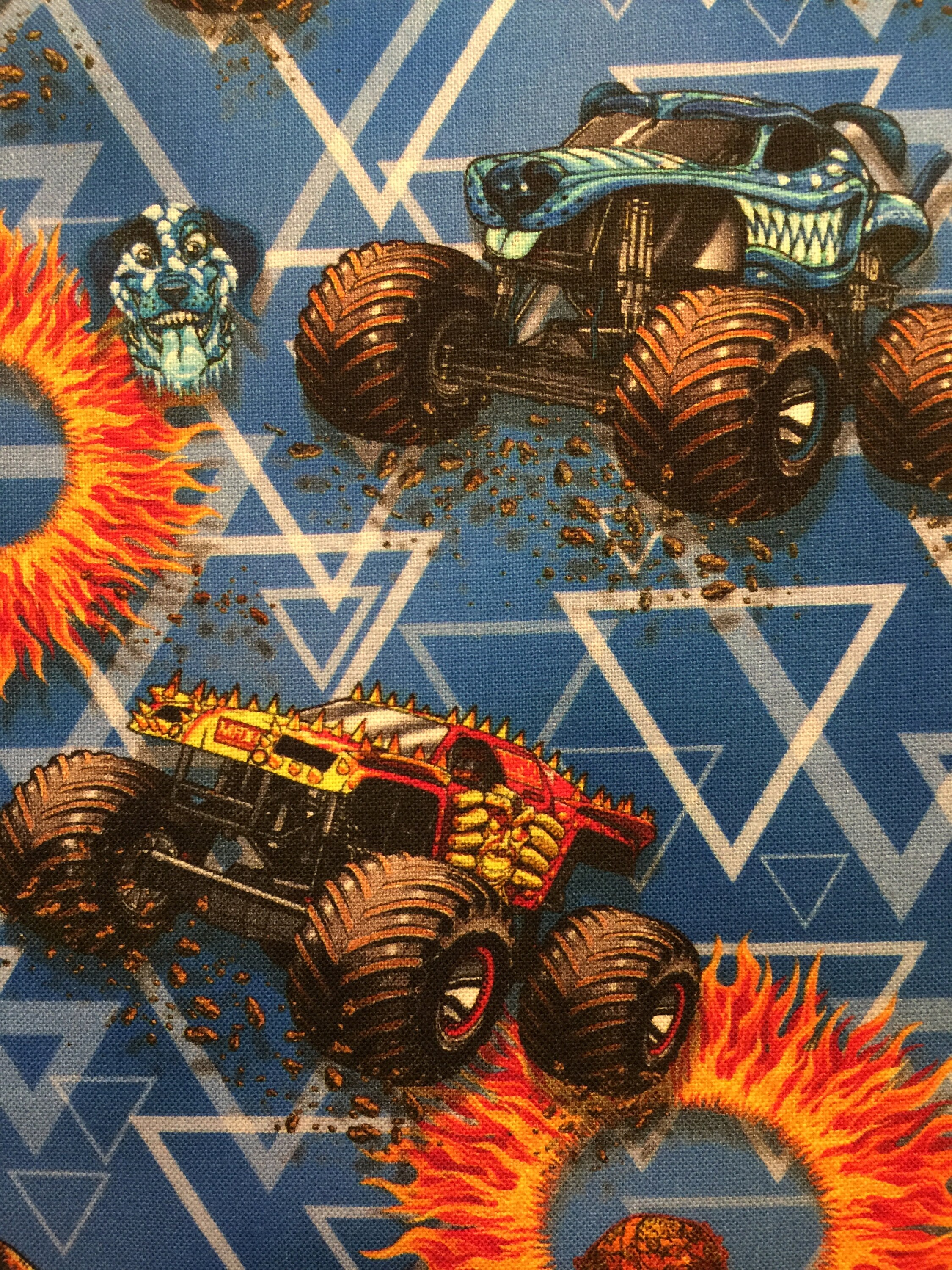 Half Yard Tossed Fire Vs. Ice Monster Jam Monster Trucks by - Etsy UK