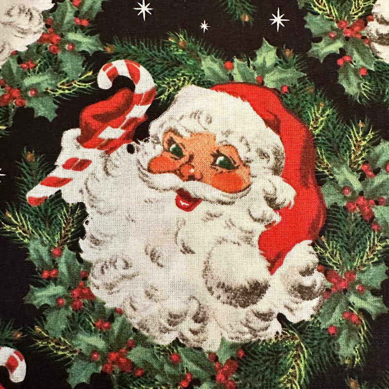 Vintage Santa Fabric - Etsy
