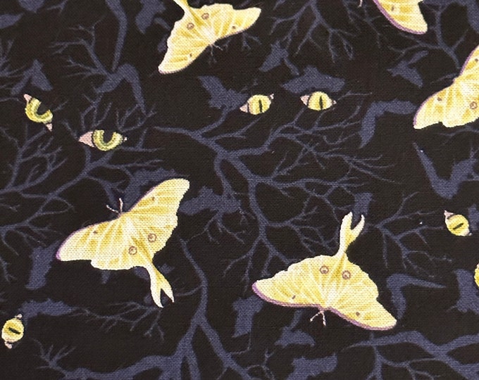 NEW! Half Yard - Hallowed Forest Luna Moths and Cat Eyes by Studioe ...