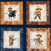 Little Cowboy Cotton Fabric Panels: Quilting & Sewing Set - Etsy