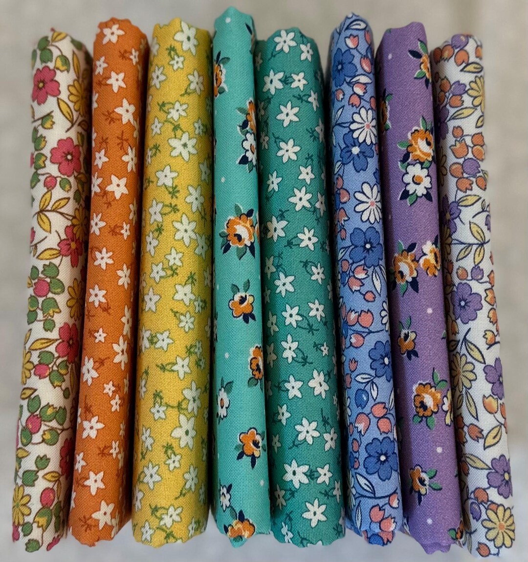 8 Fat Quarter Sampler Aunt Grace Garden Variety by Marcus Fabrics Judie ...