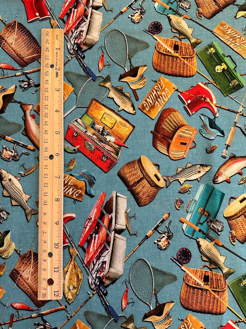 Half Yard - Girls Gone Fishing by Michael Miller - Fishing Fun Tackle ...