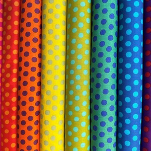 Rainbow Spot Fat Quarter Bundle by Kaffe Fassett Vibrant Colorful Spots ...