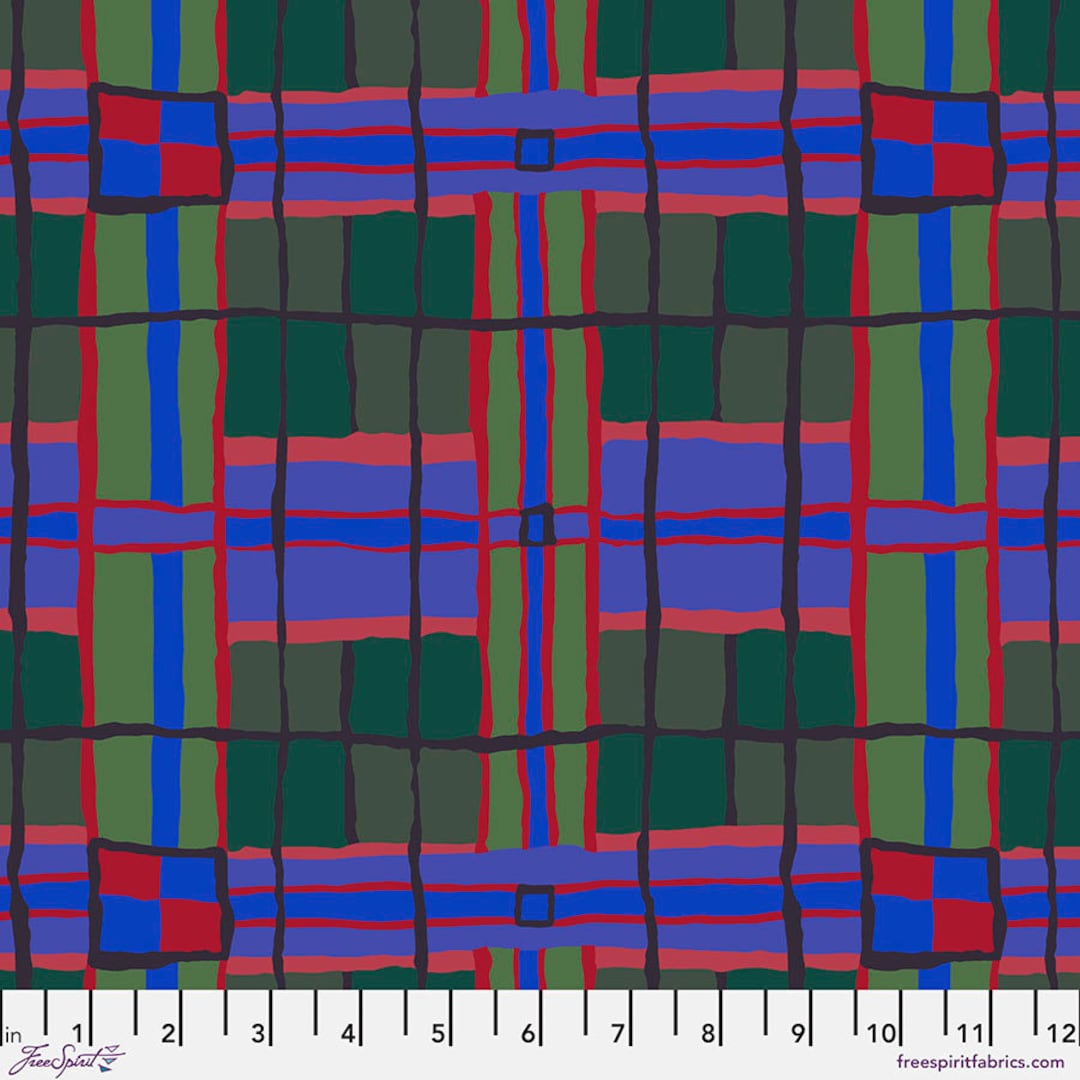 Half Yard Kaffe Fassett Brandon Mably Checkmate BM86 in Dark Freespirit ...