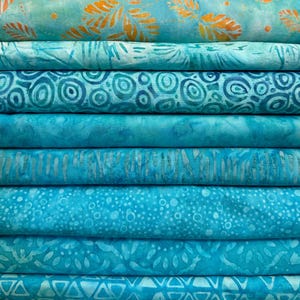 Vibrant Batik Color Bundles Assorted Colorful Batik Fat Quarter Sets Cotton Fabric by Riley ...