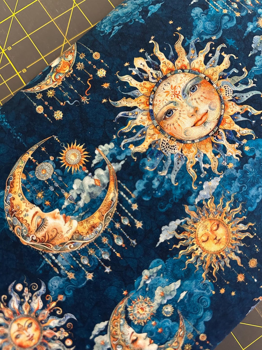 NEW! Half Yard - Bohemian Sunrise Celestial Sky in Dark Blue by ...