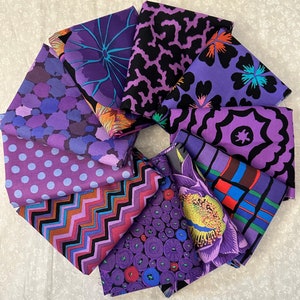 Purple Passion 10 Fat Quarters Bundle Kaffe Fassett Collective Midnight ...