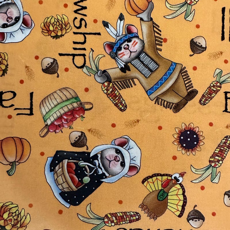 Thanksgiving Fabric - Etsy