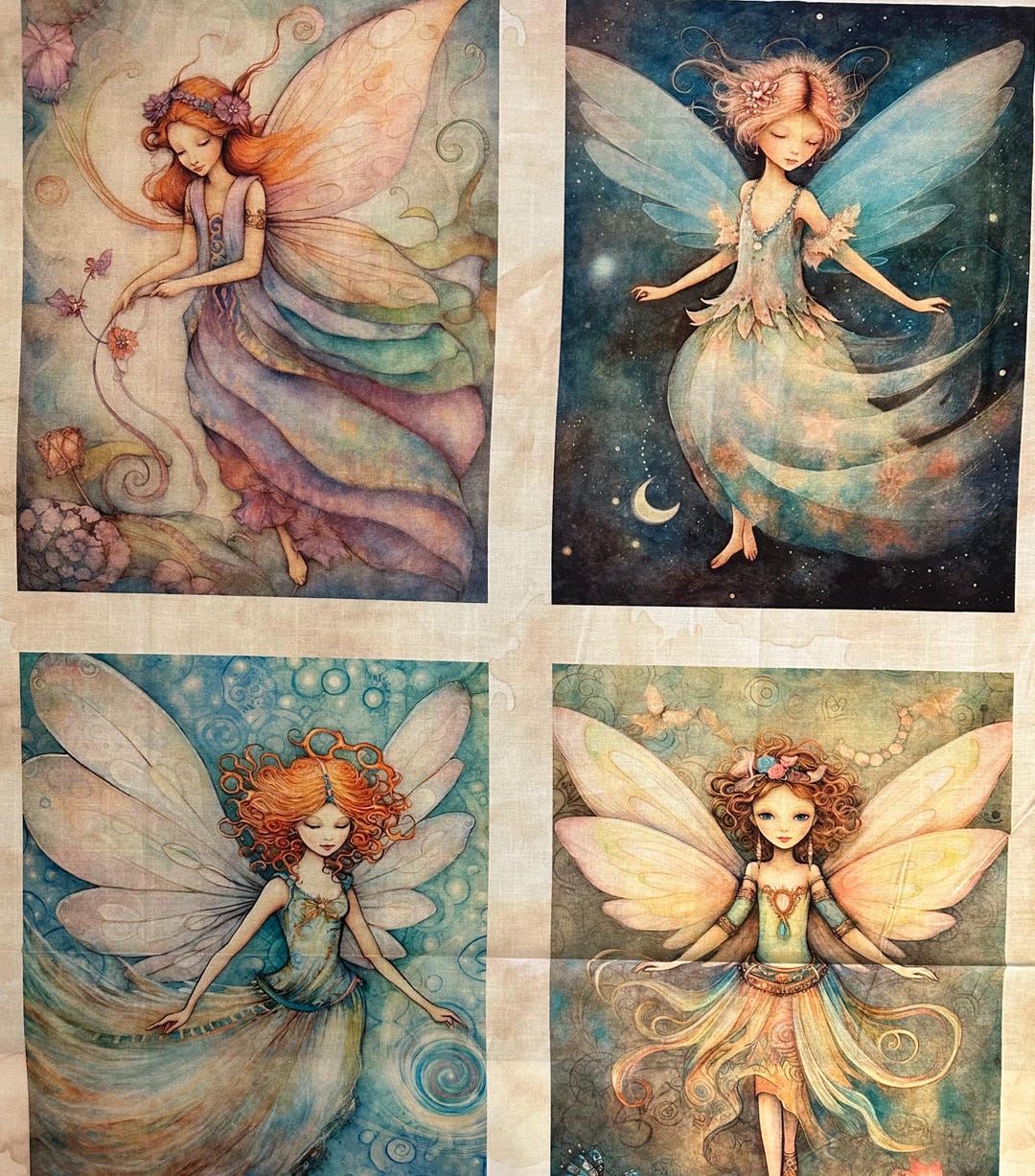NEW Panel - Enchanted Fairy Picture Patches by Quilting Treasures ...