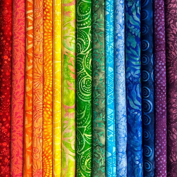 Rainbow Batik Fabric - Etsy