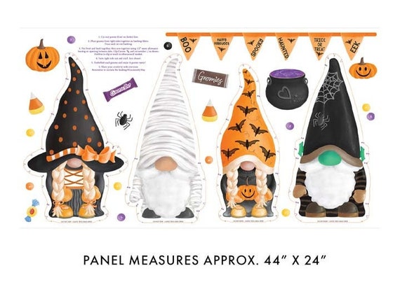 Panel Spooktacular Gnomes Dolls by Benartex Halloween - Etsy