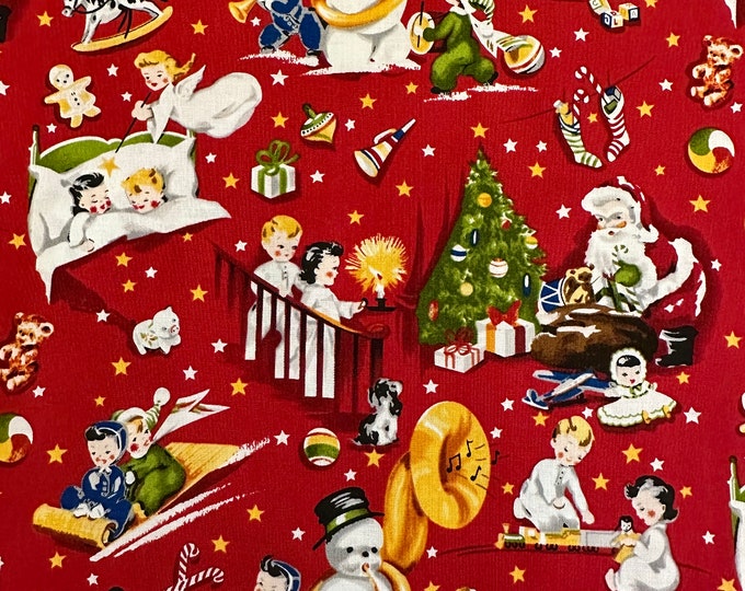 Half Yard - My Childhood Christmas Retro Vintage Christmas Santa Claus ...