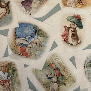 NEW! Half Yard Peter Rabbit & Friends Main on Blue by Riley Blake ...