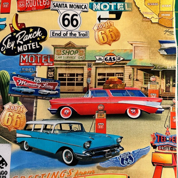 Route 66 Fabric - Etsy