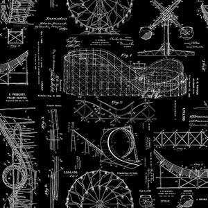 Half Yard Amazement Park Roller Coaster Amusement Park Rides Blueprint ...