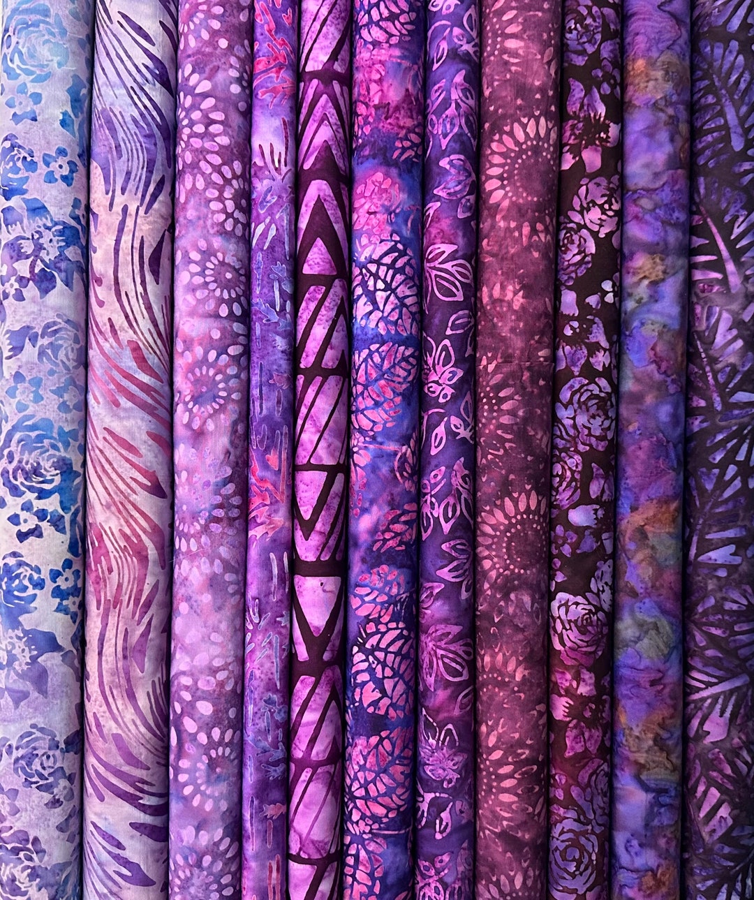 11 Piece Purple Passion Batik FQ Bundle Assorted Expressions Batiks by ...