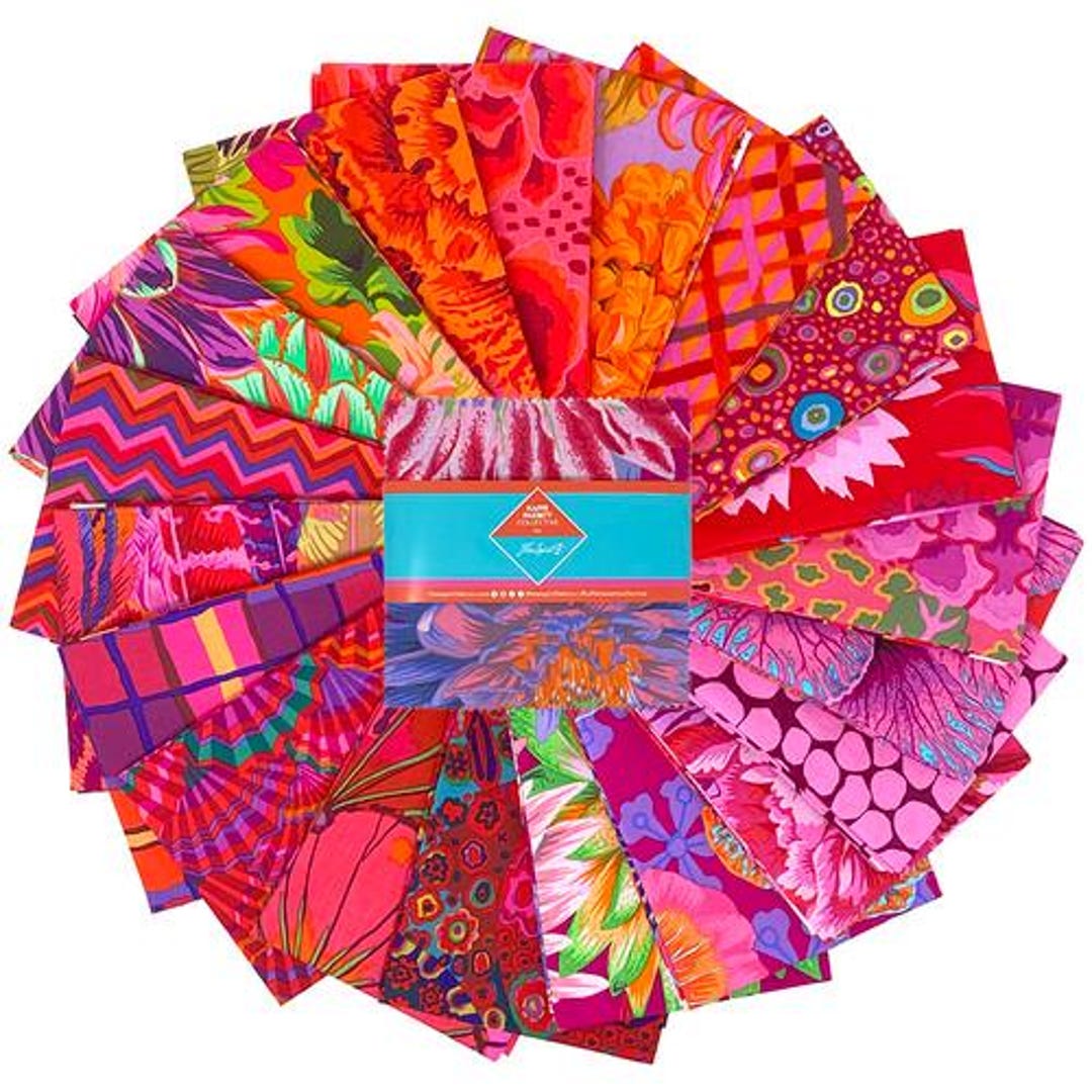 NEW! Charm Pack - Ruby Kaffe Fassett Collective Classics Plus Shades of Red - Cotton Fabric by ...