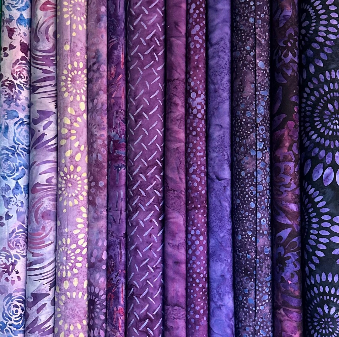 12 Piece Purple Passion Batik FQ Bundle Assorted Expressions Batiks by ...