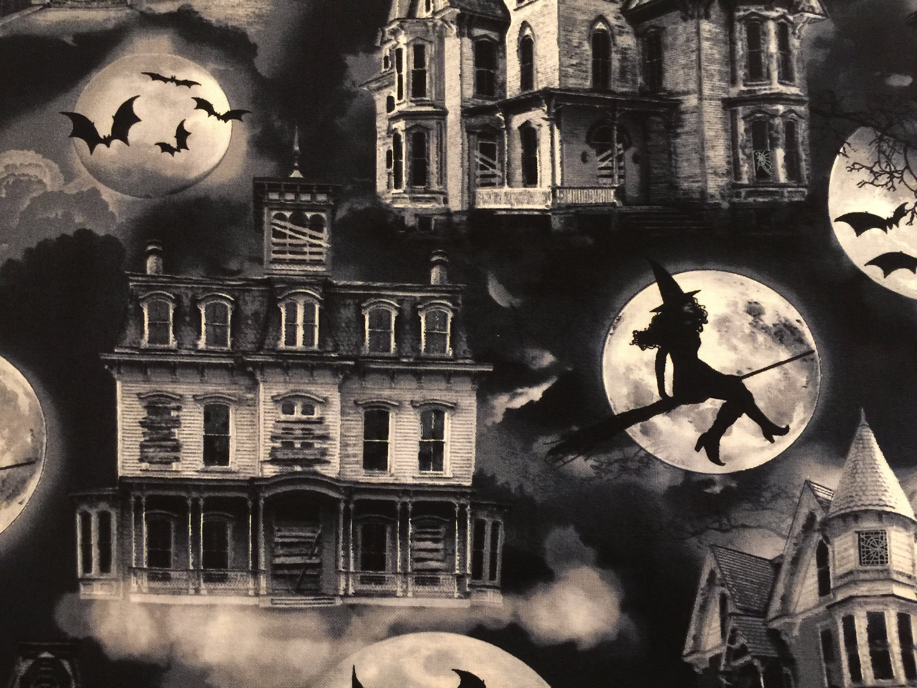 Half Yard - Wicked Eve by Timeless Treasures Grayscale Black White ...