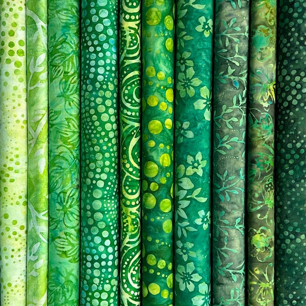 Green Batik Fabric - Etsy