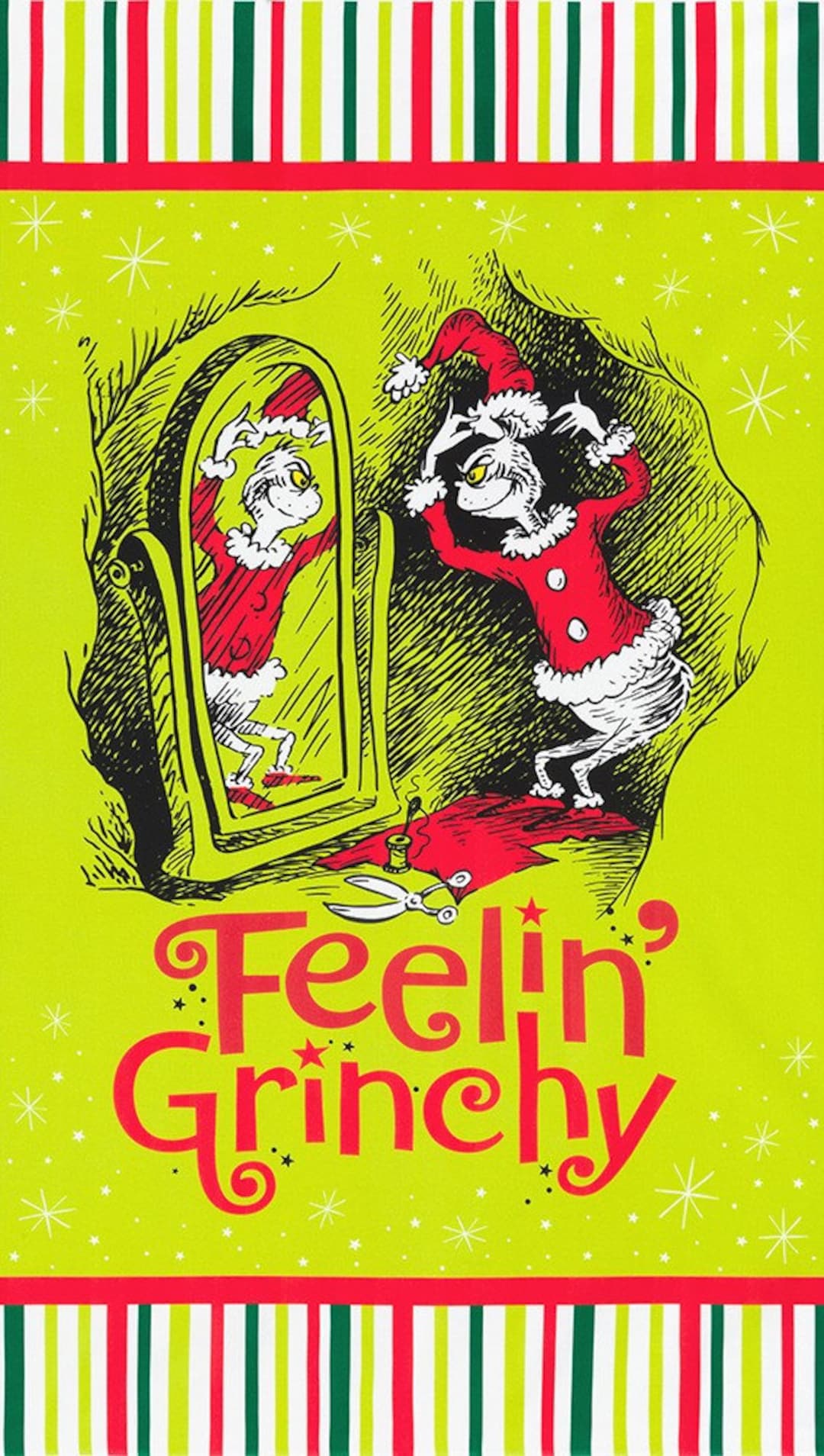 NEW Panel How the Grinch Stole Christmas Feelin Grinchy by Robert ...