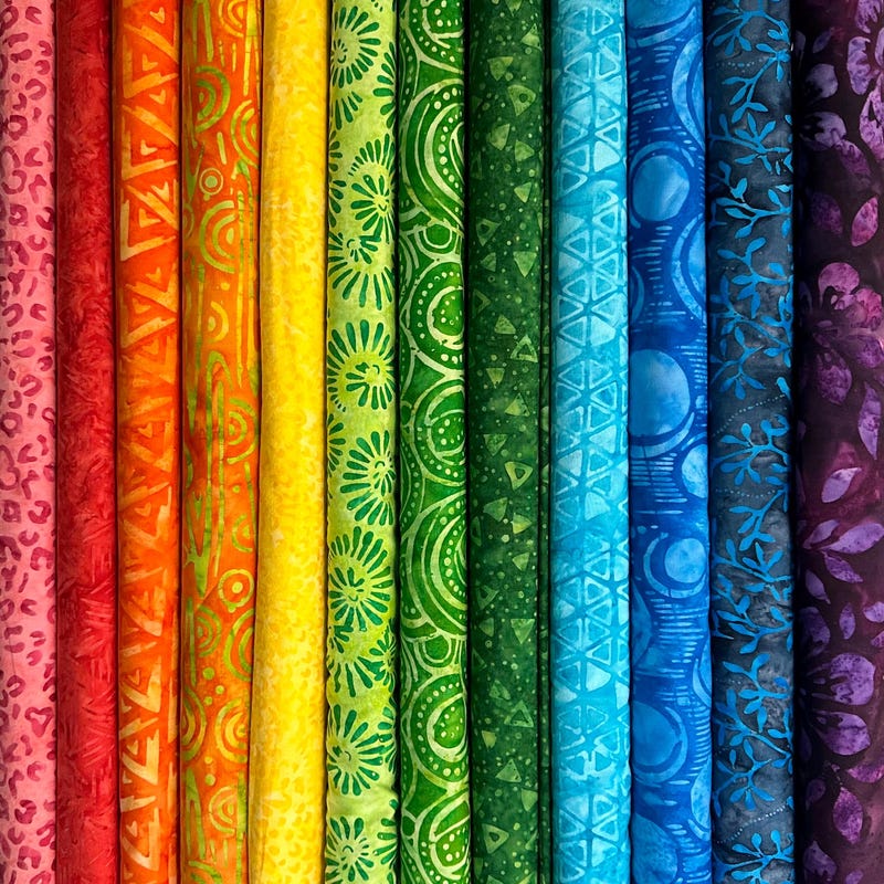 Rainbow Batik Fabric - Etsy