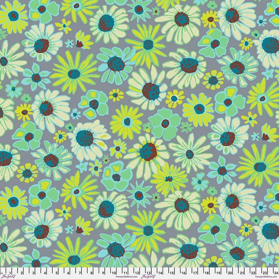 NEW! Half Yard - Brandon Mably Bloomers BM93 in Gray by Freespirit ...