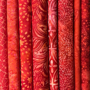 Vibrant Batik Color Bundles Assorted Colorful Batik Fat Quarter Sets Cotton Fabric by Riley ...