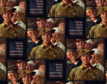 Norman Rockwell Walking the School Panel Four Seasons David Textiles ...