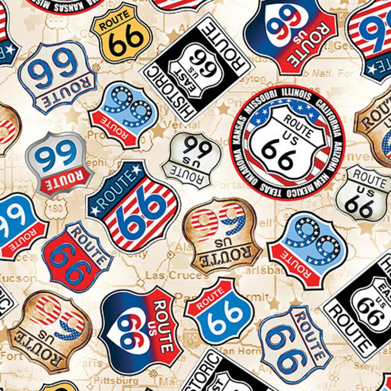 Route 66 Fabric - Etsy